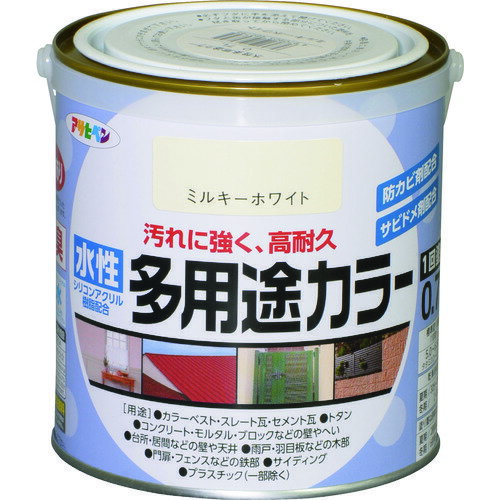 【特長】■汚れに強く、耐久性に優れた高性能塗料です。■防カビ剤・サビドメ剤を配合していますので、カビやサビの発生を防ぎます。■いやな臭いのしない無臭タイプで、1回塗りで仕上がります。■厚塗りしてもタレにくく、たいへん塗りやすい塗料です。【用...