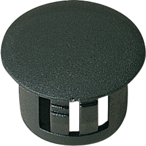 【特長】■必要のないパネル等の穴を塞ぎます。■ワンタッチで差込み簡単に作業できます。【仕様】■色：ブラック■取付穴：φ19　、取付板厚：1.0／1.2【材質・仕上】■ナイロン66