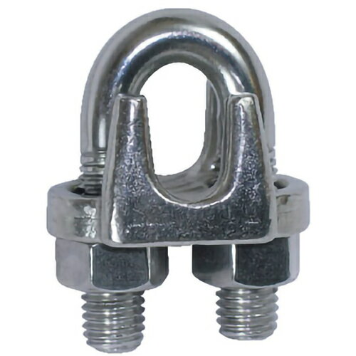 【特長】■ステンレス製の一般的なワイヤクリップです。【用途】■ワイヤを止めるクリップ【仕様】■適合ワイヤ径(mm)：1.5■ワイヤの端末加工用【材質・仕上】■ステンレス【注意事項】■既定の取付け個数、取付け間隔でご使用下さい。