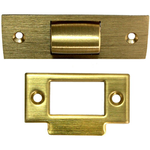 【特長】■開き戸の簡易ラッチです。【仕様】■色：真鍮■全長(mm)：60■サイズ：大■穴径：3Φ【材質・仕上】■本体：真鍮【セット内容】■ビス：4本■受座：44x26x2■受座穴径：3.5Φ【注意事項】■寸法図の商品イラストは実物の形状と異...