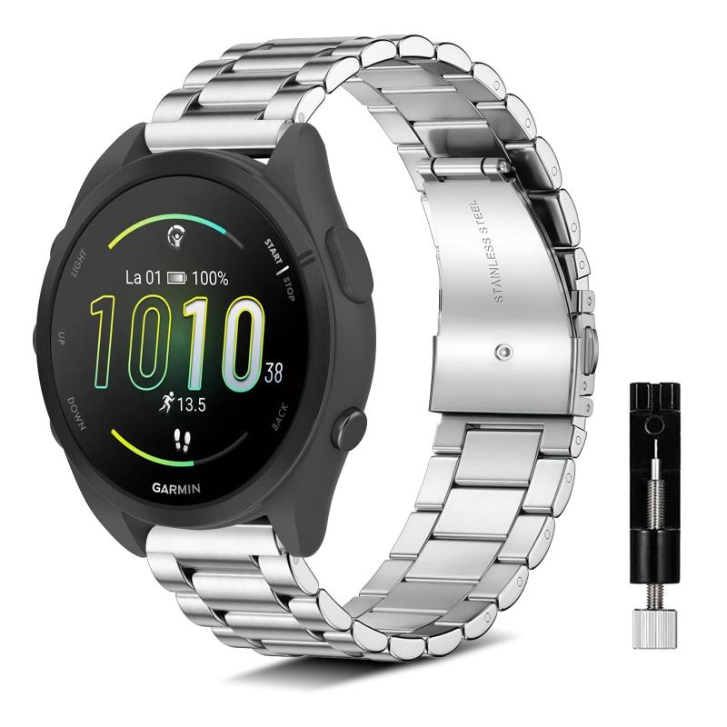 [] バンド 20mm For Garmin Forerunner 165/Vivoactive 6 / 5/Vivomove Trend/Venu Sq 2 交換バンド ステンレス製 交換ベルト 交換簡単 通気 耐摩耗性 耐食性 時計バン...