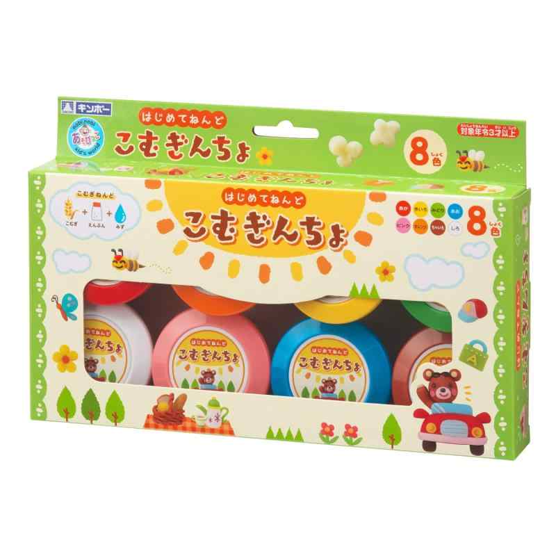 ギンポー こむぎんちょ 8色セット 各35g A-KGN8ZFR あそびっこ 銀鳥産業 こむぎねんど内容物：こむぎねんど35g×8色色：赤・黄・緑・青・ピンク・オレンジ・茶色・白対象年令：3才以上材質：こむぎ粘土/小麦粉・水・塩分・食用顔料...