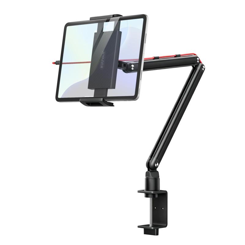 モバイルモニタースタンド 2024最新 タブレット アーム アルミ製 7関節 4.7-17.3インチ対応 耐荷重1.8KG 可動域広 俯瞰撮影 角度無段階 ケーブル用固定具 折りたたみ 収納便利 省スペース 現在販売する商品にクランプとアー...