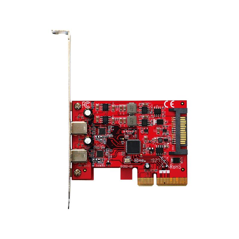 玄人志向 USB3.2 Gen2 (10Gbps) Type-C×2 インターフェース カード (PCI-Express x4 接続) ASMedia社製 ASM3142 搭載 USB3.2C-P2-PCIE3搭載コントローラ:ASM314...