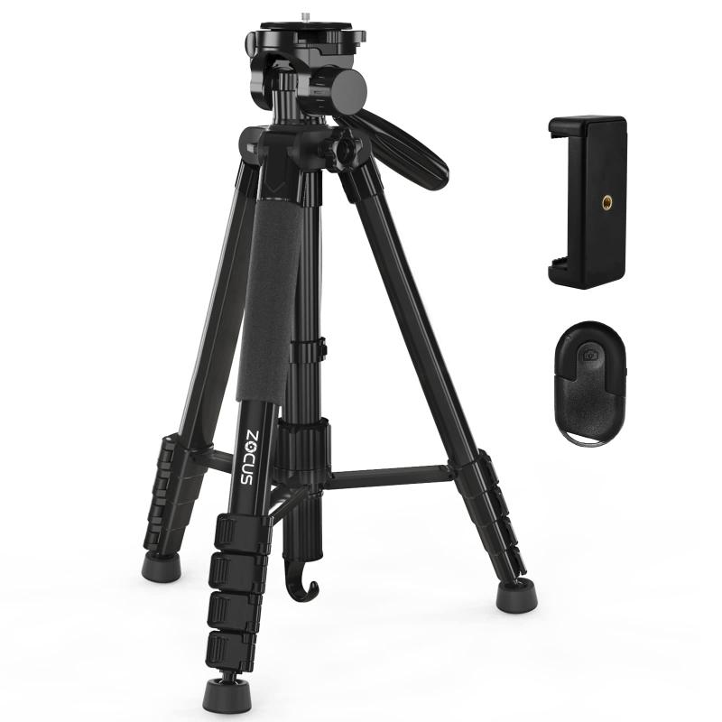 三脚 リモコン付き 一脚可変式 全高1900mm 脚径26mm 5段 3Way雲台 水準器 クイックシュー式 アルミ製 スマホホルダー キャリングバッグ付き 一眼レフ ビデオ カメラ スマホ対応
