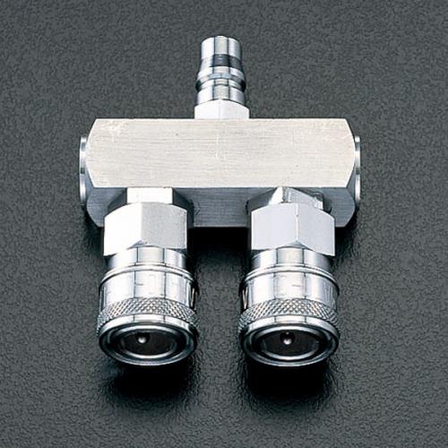 仕様：●型:20型●使用圧力:1.0MPa●材質:鋼鉄(クロムメッキ)・アルミニウム●1本の空気配管から同時に2本の空気を分岐することができます。商品画像に関する注意事項：●画像に数字等の情報が入っている場合は、　品番末尾が対象商品の画像と...