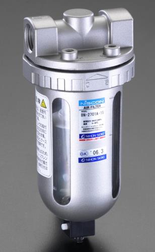 仕様：●メーカー:日本精器●型番:BN-2701A-15●取付ねじ:Rc1/2”●呼び口径:15A●使用圧力:0.05~1.0MPa●耐圧力:1.5MPa●使用流体:空気●ろ過度:40μm●ドレン貯液量:100cm3●周囲温度:5~60°C...
