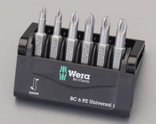 仕様：●メーカー:Wera●型番:056471●サイズ:#1×2本#2×3本#3×1本(6本組)●全長(mm):50●六角シャンク:1/4"商品画像に関する注意事項：●画像に数字等の情報が入っている場合は、　品番末尾が対象商品の画像となります。