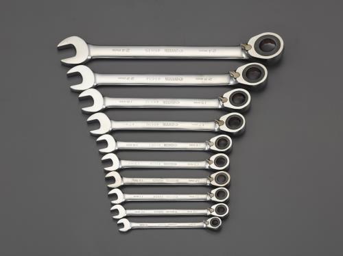 仕様：●メーカー:SATA●型番:※ESCOオリジナルセット品●:10本組み●材質:クロムバナジウム鋼●サイズ:8・10・11・12・13・14・17・19・22・24mm●全長:140~333mm●12ポイント●左右切替式●★デニムツール...
