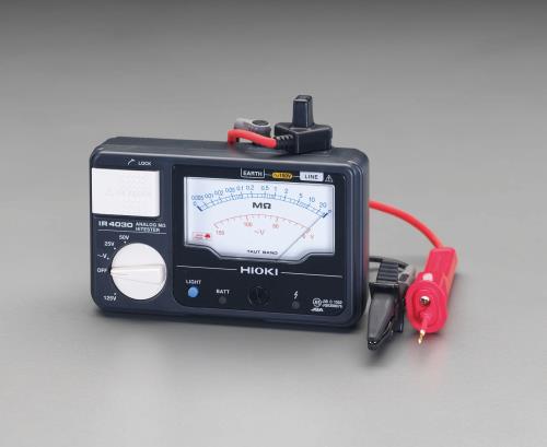 仕様：●メーカー:日置電機(HIOKI)●型番:IR4033-11●交流電圧:0~600V●定格測定電圧:250/500/1000V●定格抵抗:100M/2000MΩ●第1有効測定範囲:表示値の±5% 0.1MΩ~50MΩ / 表示値の±5...