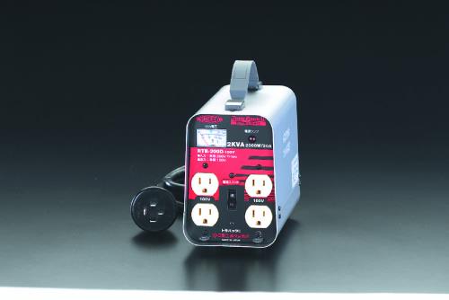 仕様：●メーカー:日動工業●型番:RTB-200D-100V●降圧専用型●容量:2.0kVA●入力電圧:単相200V●出力電圧:単相100V●出力コンセント:4個●サイズ:120×220×185(H)mm●重量:8kg●保護回路:安全ブレー...