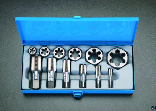 仕様：●タップ・ダイスサイズ:PT1/8”×28・PT1/4”×19・PT3/8”×19PT1/2”×14・PT3/4”×14・PT1”×11●総重量:約2.1kg●材質:SKS2●対応被削材:鉄、軽金属●ケースサイズ:305×135×40...