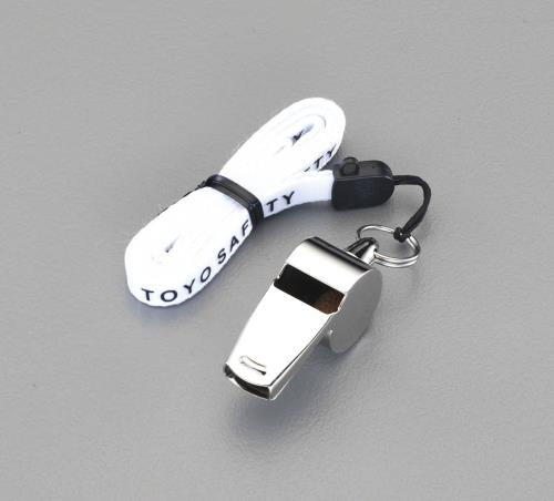 仕様：●メーカー:トーヨーセフティー●型番:No.23●サイズ:50×17×20mm●材質:真鍮(ニッケルメッキ)●重量:18g●付属品:約990mmストラップ●用途:誘導、指示、危険を示す合図、スポーツ運動の合図など。●コルク球入り商品画...