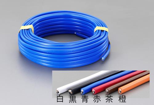 仕様：●定格容量:18A 600V(1.6mm×2心)●仕上外径:6.2×9.4mm●絶縁体厚さ:0.8mm●シース厚さ:1.5mm●絶縁体色:白/黒●シース色:青●長さ:50m●単線商品画像に関する注意事項：●画像に数字等の情報が入ってい...