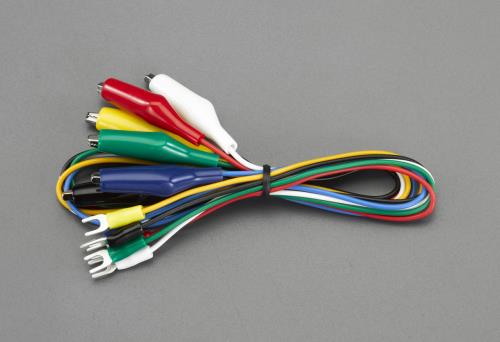 仕様：●メーカー:テイシン電機●型番:TLA-30●絶縁耐圧:AC2000V(1分以上)●リード線:0.3mm2●全長:500mm●開口寸法:最大約6mm●Y字端子⇔シールドクリップM●赤・黒・緑・黄・白・青各色1本(計6本入り)●RoHS...