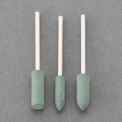 仕様：●軸径:2.35mm●砥石:A材●粒度:#600●許容最高回転数:20,000rpm●砥粒入りラバー砥石(精密研磨ツヤ出し用) 3本組●金属、ガラス、石材、貝ガラ、樹脂など、小物の精密研磨作業に商品画像に関する注意事項：●画像に数字等...