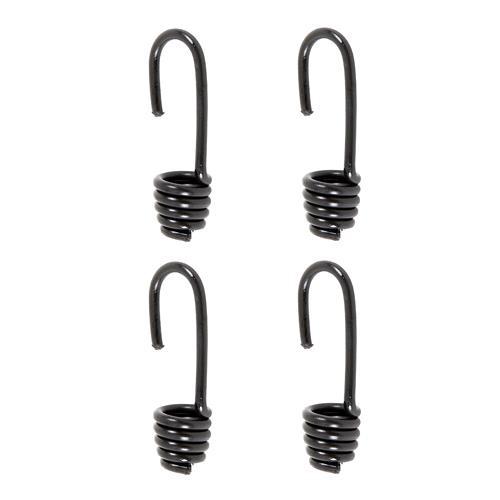 仕様：●適応コードサイズ:6.4~7.9mm●材質:スチール●線径:4.7mm●フック内径:19mm●入数:4個●ビニールコーティングで保護されています。●摩耗や破損したバンジーコードフックの交換に。●オリジナルのフック付バンジーコードを作...