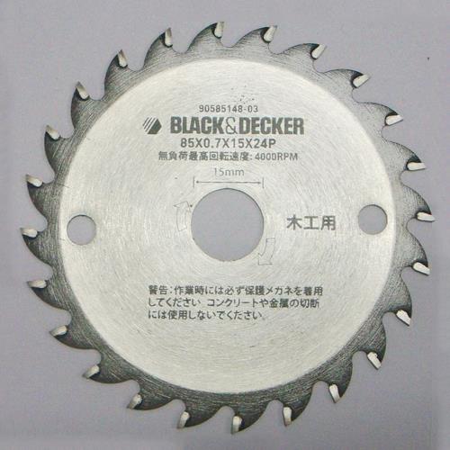 仕様：●メーカー:BLACK+DECKER(ブラック・アンド・デッカー)●型番:CB24T●木工切断用チップソー●材質:鉄●直径:85mm●刃厚:1.1mm●取付穴径:15mm●重量(g):約41●刃型:交互刃●穴径:15mm●山数:24●...