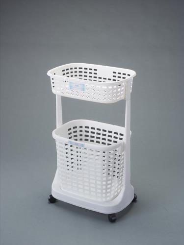 仕様：●サイズ(W×D×H)mm:485×340×800●材質:ポリプロピレン●重量(kg):2.0●耐荷重:上段:約3kg、下段:約5kg●キャスター:自在×4個●浅型と深型で使い分けできます。●キャスター付きなので移動もラクラク。商品画...