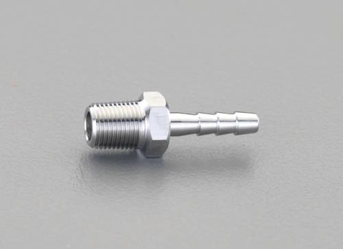 仕様：●メーカー:アソー(ASOH)●型番:HN-7406●取付ねじ:R1/2”●タケノコ外径:6mm●タケノコ内径:3mm●タケノコ長:27mm●六角対辺:22mm●全長:49mm●適合ホース内径※:5mm●使用圧力:3.45MPa以下●...