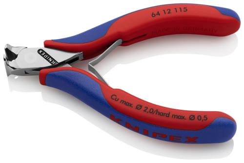 仕様：●メーカー:KNIPEX(クニペックス)●型番:6412115●全長:115mm●ハンドル:コンフォート●仕上げ:高級磨き●刃硬度:HRC56●切断能力(mm):軟線:φ2.0、中硬線:φ0.8、硬線:φ0.5●刃形状:斜刃●材質:工...