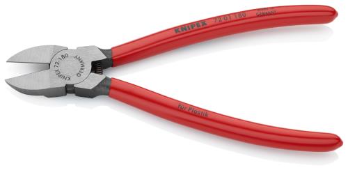 仕様：●メーカー:KNIPEX(クニペックス)●型番:7201180●全長:180mm●ハンドル:プラスチックコーティング●仕上げ:磨き●重量(g):200●材質:バナジウム鋼●フラッシュカット●樹脂グリップ商品画像に関する注意事項：●画像...