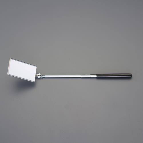 仕様：●倍率:等倍●ミラー:54×89mm●全長:438~698mm●グリップ径:φ13mm●ミラー材質:ガラス●ミラー受部:ステンレス●シャフト:バネ鋼メッキ●重量:180g●高所など目視しづらい場所の点検に便利な伸縮式●ボールジョイント...
