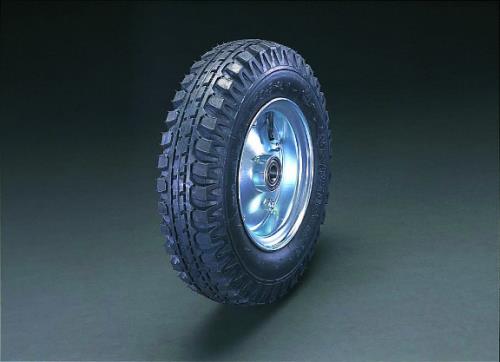 仕様：●車輪径×幅(mm):300×100●軸径(mm):25●軸幅:75mm●耐荷重(kg):450 (4 km/h)●タイヤ硬度:60 ショアA●耐熱温度:-20~50°C●重量(g):3,165●材質:タイヤ:チューブ入りエアータイヤ...