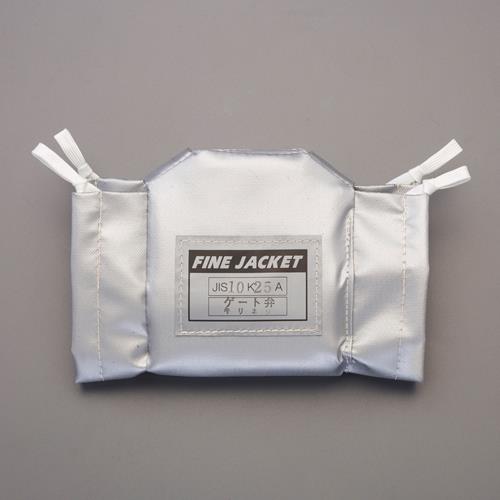 仕様：●商品名:ファインジャケット●適合管径:40A●幅(ソデ含まず):145mm●断熱材厚み:15mm●耐熱温度範囲:80~200°C●材質:表面・裏面:ガラスシリコンクロス断熱材:ホワイトグラスウール、グラスウール、ロックウール●ゲート...