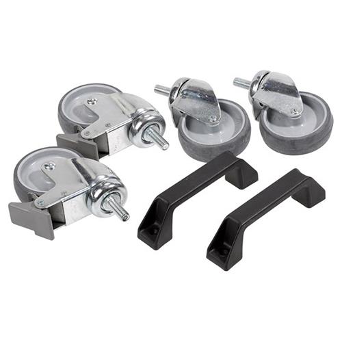 仕様：●ハンドル全長:140mm●キャスター径:φ70mm●キャスター取付ねじサイズ:M10×P1.5●EA661CB-100、CD-100用ハンドル(2個)・キャスター(4個)●ラバーキャスター(4個のうち2個はストッパー付)商品画像に関...