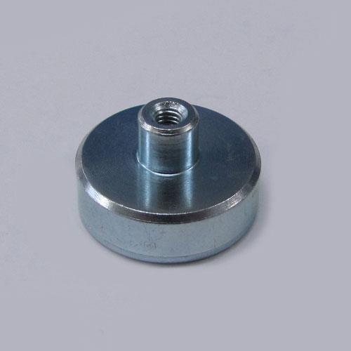 仕様：●直径:25mm●厚み:7mm●全高(ネジ穴込):14mm●ねじ受外径:8mm●ネジサイズ:M4●重量:33g●吸着力:150N(15.0kgf)●使用温度:200°C以下●材質:サマリウムコバルト磁石、軟鋼(亜鉛メッキ)●雌ねじ付き...