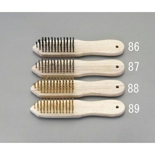 仕様：●全長:230mm●線径:0.3mm●毛丈:22mm●行数:5行●ブラシサイズ:35×90mm●材質:柄:木ブラシ:ステンレス●金属製品のサビ取り、ペンキはがし、清掃作業などに●剣先型、硬め商品画像に関する注意事項：●画像に数字等の情...