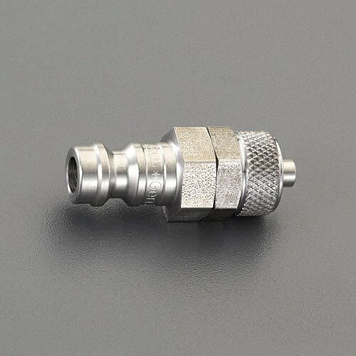 仕様：●適用流体:圧縮空気、その他媒体(ガス、化学薬品、塗料、医薬品)●最高使用圧力:3.5MPa●使用温度範囲:-15°C~200°C●流量:510L/min●適合ホース:6×8mm●全長:32mm●六角対辺:14mm●プラグ径:9mm●...