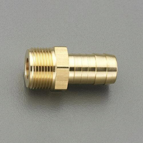仕様：●適用流体:圧縮空気、ガス●最高使用圧力:1.2MPa●ねじ径:G3/4”●適合ホース内径:19mm●全長:56mm●六角対辺:27mm●ねじ有効長:16mm●タケノコ有効長:32mm●口径:13mm●重量:125g●材質:真鍮●内テ...