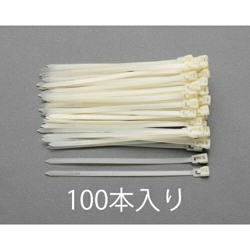 仕様：●全長:200mm●幅:4.5mm●厚み:1.2mm●最大径:50mm●ループ引張強度:22kgf●使用温度範囲:-10~85°C●材質:ナイロン66●入数:100本●何度でも繰り返して使用できます。●RoHS対応品商品画像に関する注...