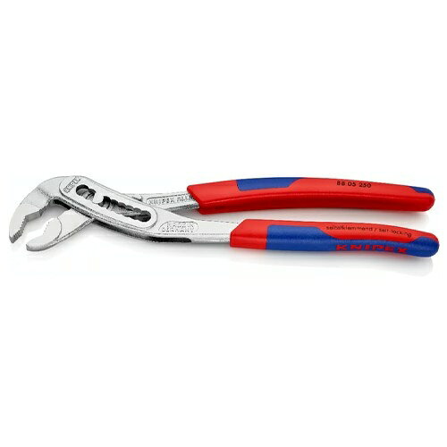 仕様：●メーカー:KNIPEX(クニペックス)●型番:88 05 250●ハンドル:コンフォート●仕上げ:クロムメッキ●最大開口:2”50mm●最大ナット:46mm●全長:250mm●重量:344g●材質:クロムバナジウム鋼●調整段数:9●...