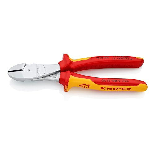 仕様：●メーカー:KNIPEX(クニペックス)●型番:74 06 200●切断能力:中硬線:φ4.2mmピアノ線:φ2.5mm硬線:φ3mm●ハンドル:コンフォート(1000V絶縁)●仕上げ:クロムメッキ●全長:200mm●重量:304g●...