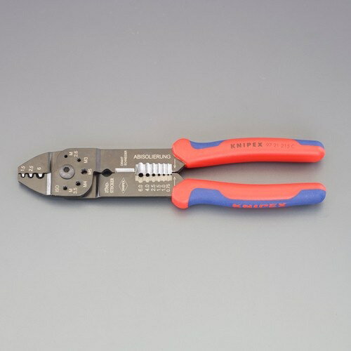 仕様：●メーカー:KNIPEX(クニペックス)●型番:97 21 215 C●対応端子:裸端子●圧着範囲:0.5~1.5、1.5~2.5、2.5~6mm2(AWG:20~16、16~14、14~10)●全長:230mm●ハンドル:プラスチッ...