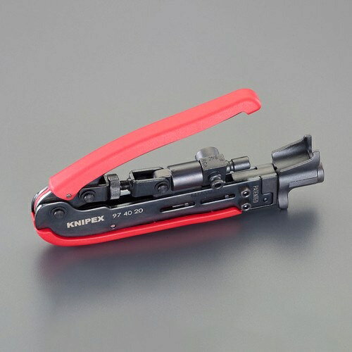 仕様：●メーカー:KNIPEX(クニペックス)●型番:97 40 20 SB●全長:175mm●対応端子:F・BNC・RCA●適用同軸ケーブル:RG59・6・11●重量:430g●ケーブルの太さ(RG 59/6/11など)に合わせて、工具の...