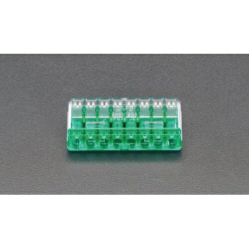 仕様：●メーカー:ニチフ●型番:QLX8●差込線数:8●定格:20A・300V●適用電線規格:銅単線φ1.6mm・φ2.0mm●カラー:緑透明●サイズ:20.5×39.2×9.1(H)mm●材質:スプリング:ステンレス鋼導電板:無酸素銅(す...