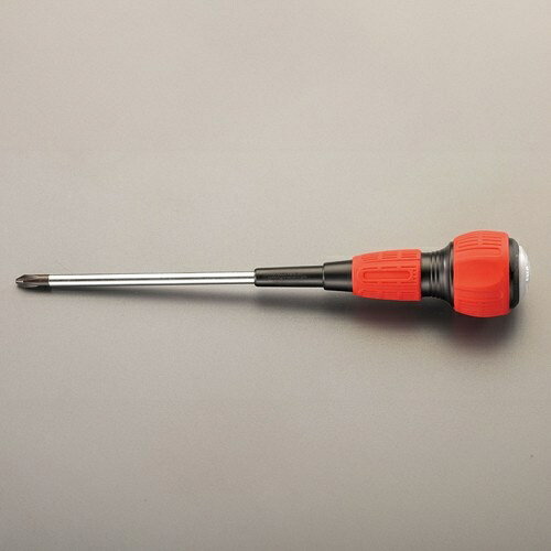 仕様：●メーカー:ESCOオリジナル●サイズ×軸径:(+)#2×6.3mm●軸長:100mm●生産国:日本●ハンドルは手の平に収まる抜群のフィット感●押しながらトルクもよく伝わるグリップ形状●貫通柄の為、ハンマーでたたけます。●ハンドル後端...