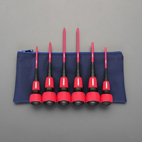 仕様：●メーカー:ESCOオリジナル●入組み点数:6●:6本組セット(+)#1・#2×2本(-)4.0・5.0mm×2本●全長:100・150mm●総重量:435g●生産国:日本●1000V絶縁●軸部は二重の絶縁皮膜を施してあるので安全性・...