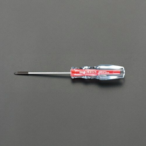 仕様：●メーカー:ESCOオリジナル●先端:(+)#0●軸径:3mm●軸長:75mm●全長:145mm●細軸タイプ●耐油・耐薬品・耐衝撃性に優れたアセテート樹脂を使用したクリスタルハンドル●先端マグネット付き●安心の日本製商品画像に関する注...
