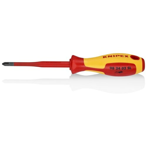 仕様：●メーカー:KNIPEX(クニペックス)●型番:98 24 02 SL●サイズ:(+)#2×6.0mm●軸長:100mm●全長:212mm●ハンドル長:112mm●非絶縁ブレード長:18mm●重量:94g●1000V絶縁●疲労を軽減し...