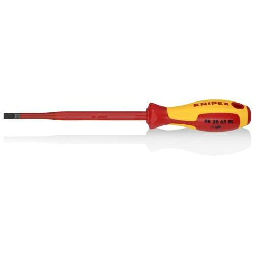 仕様：●メーカー:KNIPEX(クニペックス)●型番:98 20 65 SL●刃幅:6.5mm●刃厚:1.2mm●軸長:150mm●全長:262mm●重量:105g●非絶縁ブレード長:15mm●ハンドル長:107mm●1000V絶縁●先端部...