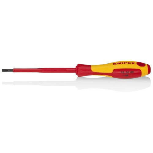 仕様：●メーカー:KNIPEX(クニペックス)●型番:98 20 40●刃幅×刃厚:4.0×0.8mm●軸長:100mm●全長:202mm●非絶縁ブレード長:15mm●ハンドル長:102mm●重量:38g●1000V絶縁●疲労を軽減し最適な...