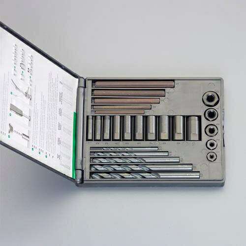仕様：●メーカー:STAHLWILLE(スタビレー)●型番:905/25●●下穴用ドリル(5本)●下穴用センターガイド(10個)●スパナアダプター(5個)●エキストラクター(5本)●適合サイズ:3/16”~5/8”(M5~M16)●重量:5...