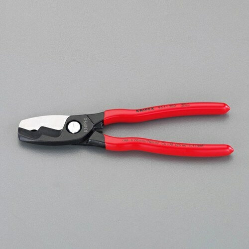 仕様：●メーカー:KNIPEX(クニペックス)●型番:95 11 200●切断能力:φ20mm(70mm2)●全長:200mm●重量:283g●仕上げ:ヘッド:磨き黒仕上げ、ハンドル:PVDカバー付●ハンドル:プラスチックコーティング●先端...