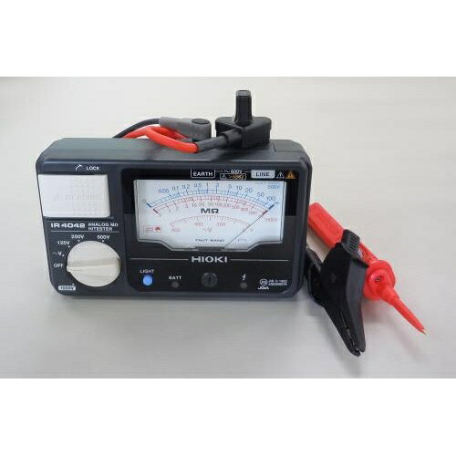 仕様：●メーカー:日置電機(HIOKI)●型番:IR4042-11●定格電圧(DCV):125/250/500/1000V●定格抵抗:100MΩ(500Vまで)/2000MΩ(1000V)●測定範囲(精度):第1有効測定範囲:0.1MΩ~5...