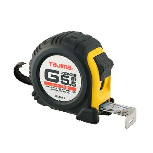 仕様：●メーカー:TJMデザイン(TaJIma)●型番:GL22-55BL●商品名:Gロック●全長:5.5m●幅:22mm●重量:290g●材質:バネ・テープ:スチールケース:ABS樹脂カバー:エラストマー樹脂●落下時の衝撃から守るアーマー...